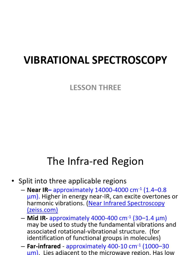 Lesson-3-Vibrational Spectros | PDF | Infrared Spectroscopy ... Lesson-3-Vibrational Spectros | PDF | Infrared Spectroscopy ...