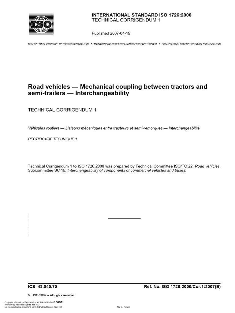 Iso - 1726-1 - 2000 Corrigendum - 2007 | PDF | International ...