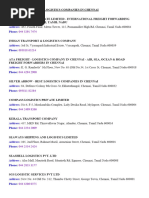 Chennai CFS Code List | PDF