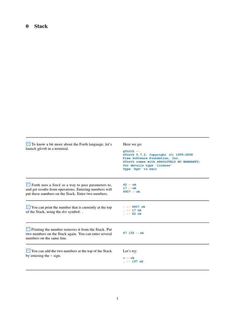 Forth in 100 Steps (Sample) | PDF | Computer Science | Freedom Of Expression Law
