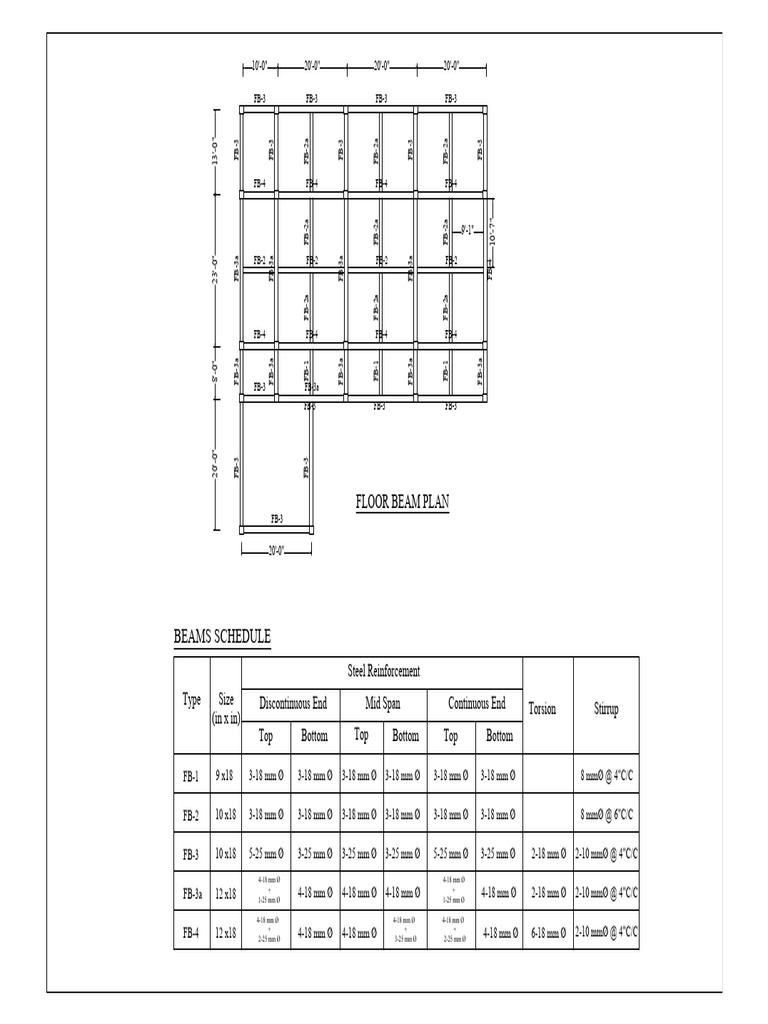 Beams Schedule: Floor Beam Plan | PDF | Structural Engineering | Civil ...