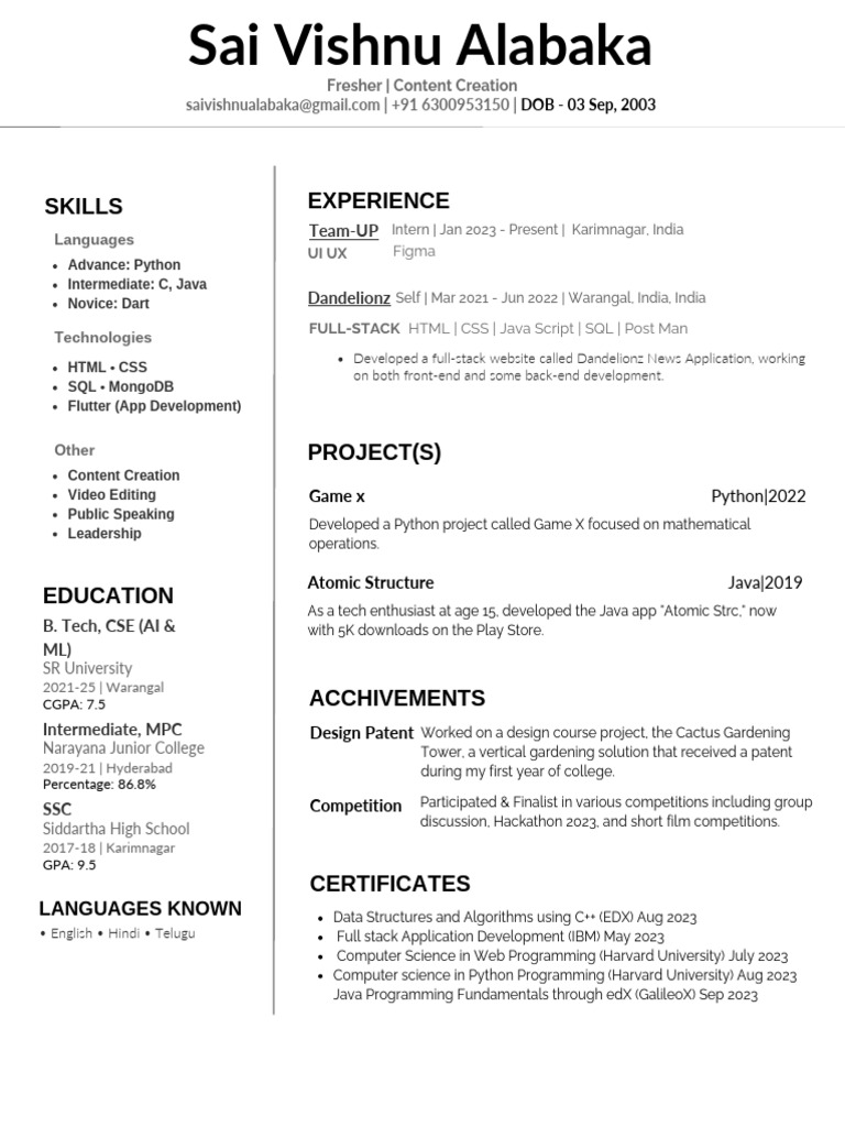 Sai Vishnu Alabaka | PDF | Mobile App | Computing