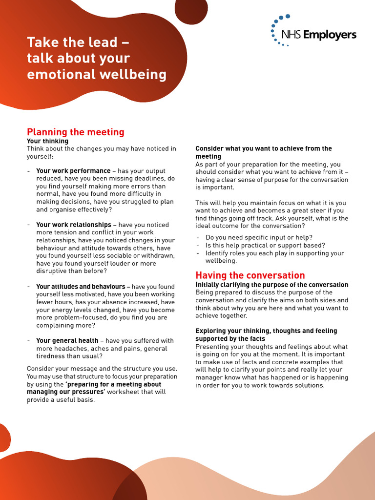 Talking to Your Manager About Your Well-being How to Guide | PDF | Well ...