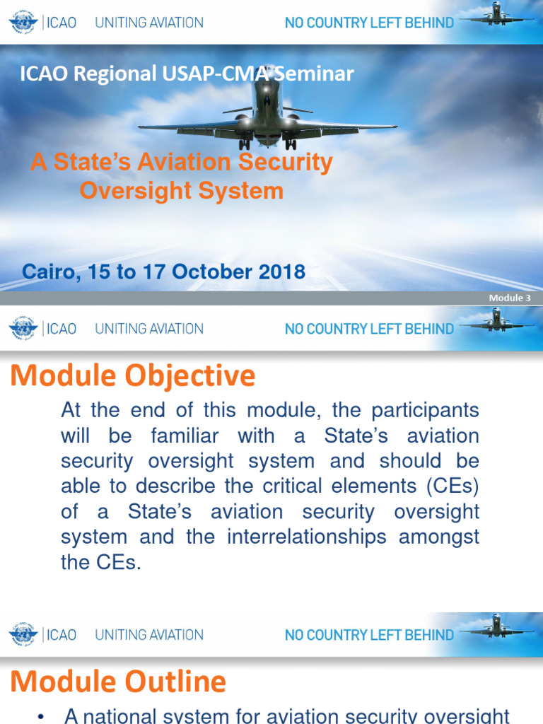 Module 3 - A State's Aviation Security Oversight System | PDF ...