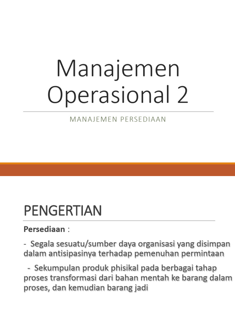 Manajemen Persediaan dan Biaya Operasional | PDF