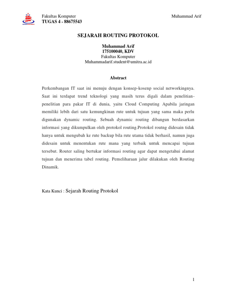 Sejarah Routing Protokol | PDF
