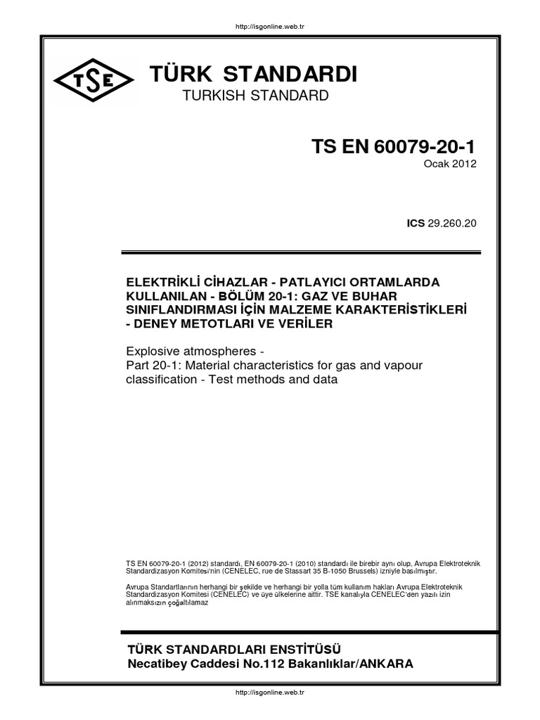 TS - EN - 60079 - 20 - 1 Türkçe | PDF