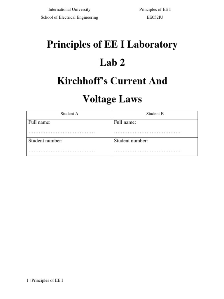 EE1 Lab2 v2 Sep22 | PDF | Resistor | Electrical Network