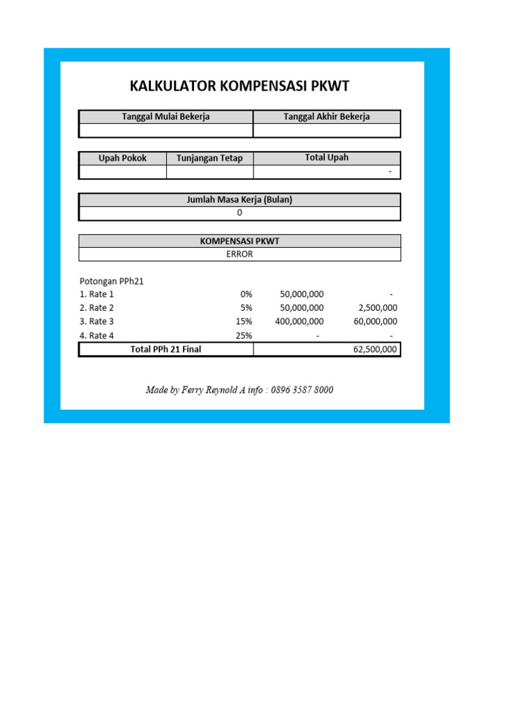 Kalkulator Kompensasi PKWT Share | PDF