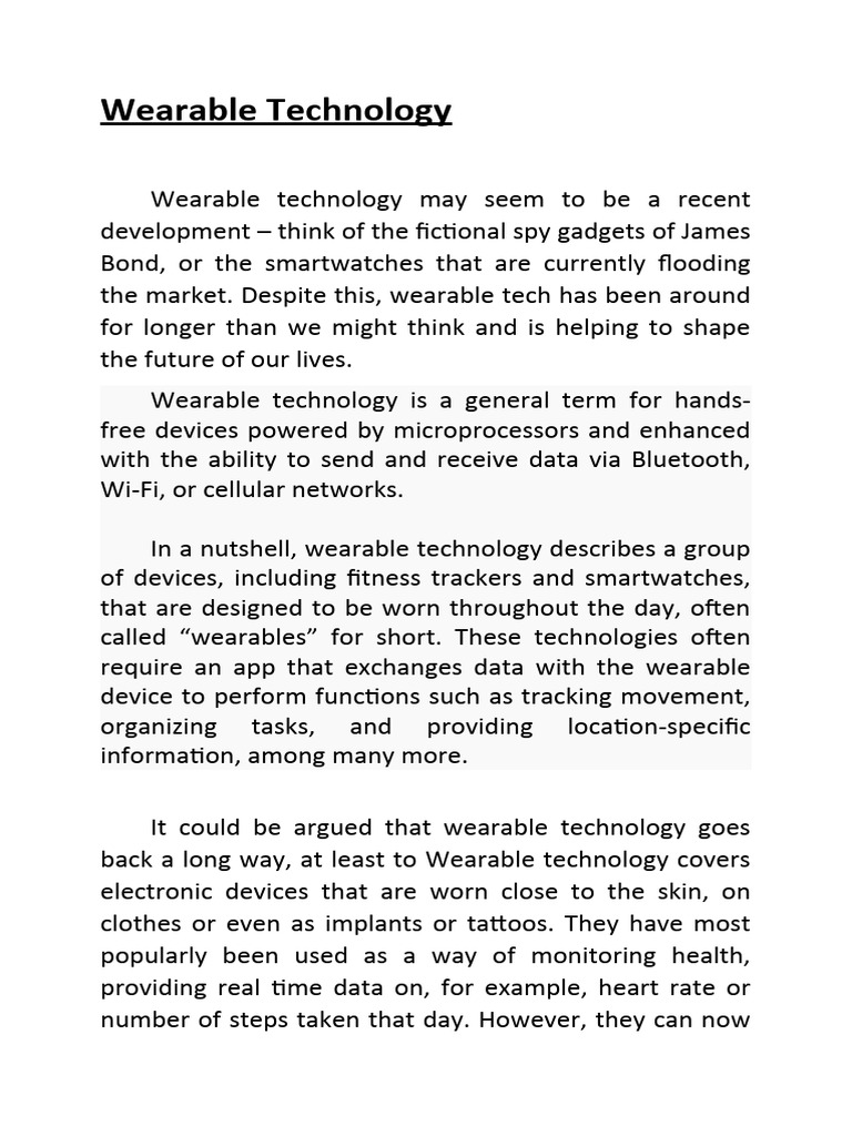 Wearable Computer | PDF | Wearable Technology | Smartwatch