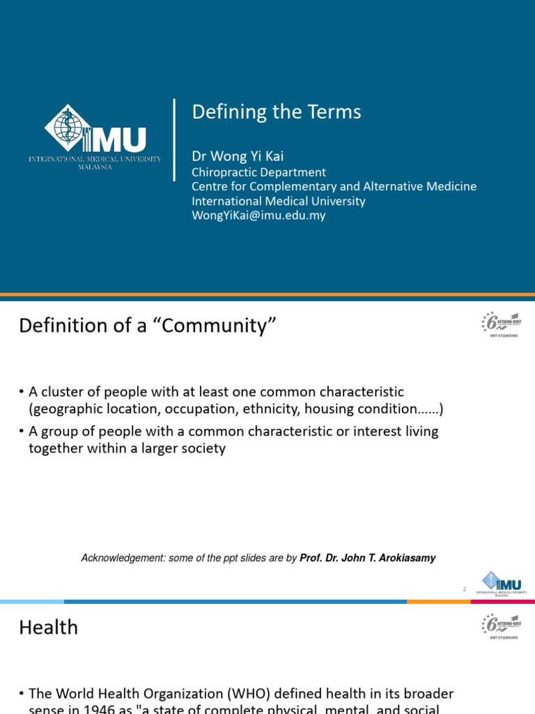 Defining The Terms | PDF | Preventive Healthcare | Health Care