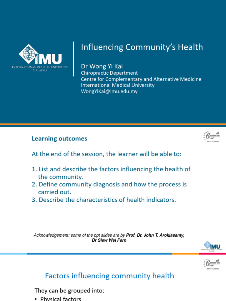Influencing Communitys Health Pdf Health Care Community