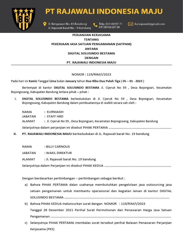 KONTRAK DENGAN DSB Tahun Ke 2 | PDF