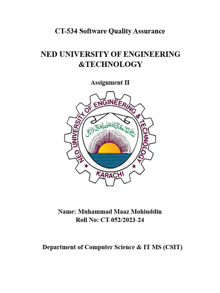 CT-052 SQA-Assignment-2 | PDF | Cloud Computing | Scalability