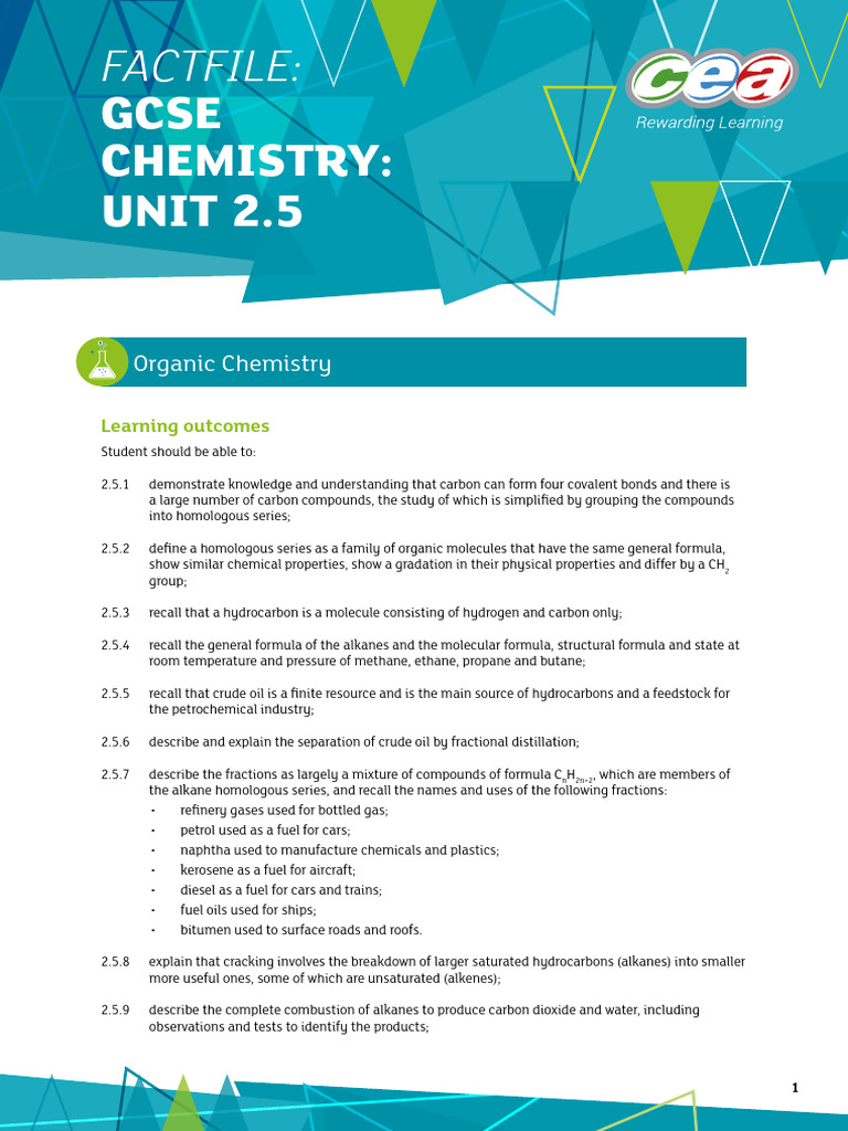 O Level Chem Notes PDF | PDF | Alkene | Alkane