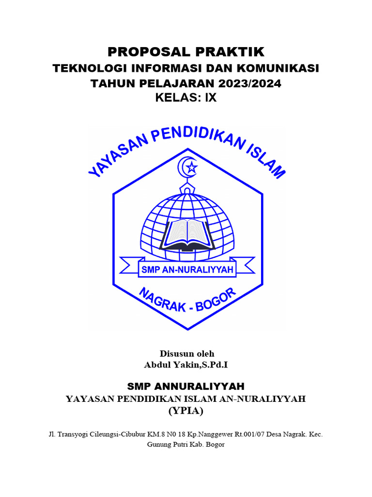 Proposal Praktik Tik 2024 | PDF