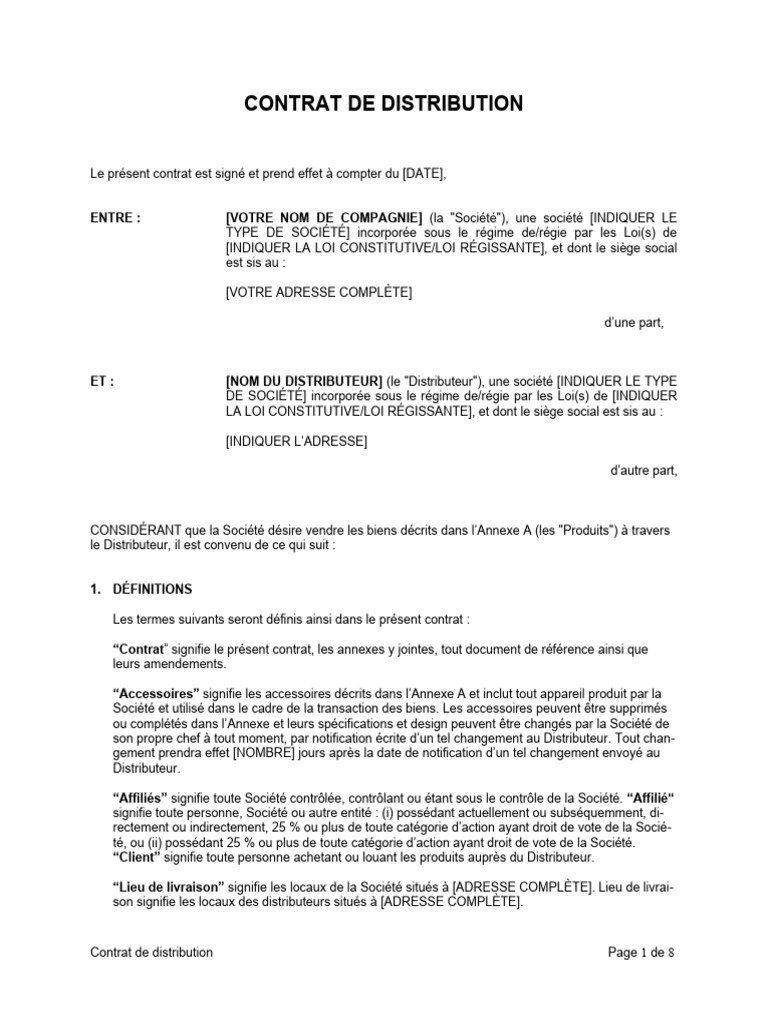 Contrat de Distribution | PDF | Arbitrage | Concepts légaux