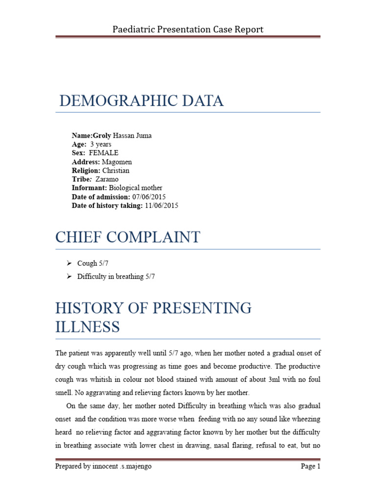 Case Report Paed | PDF | Vaccines | Urination