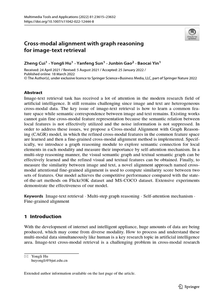 Cross-Modal Alignment With Graph Reasoning For Image-Text Retrieval | PDF | Attention | Information