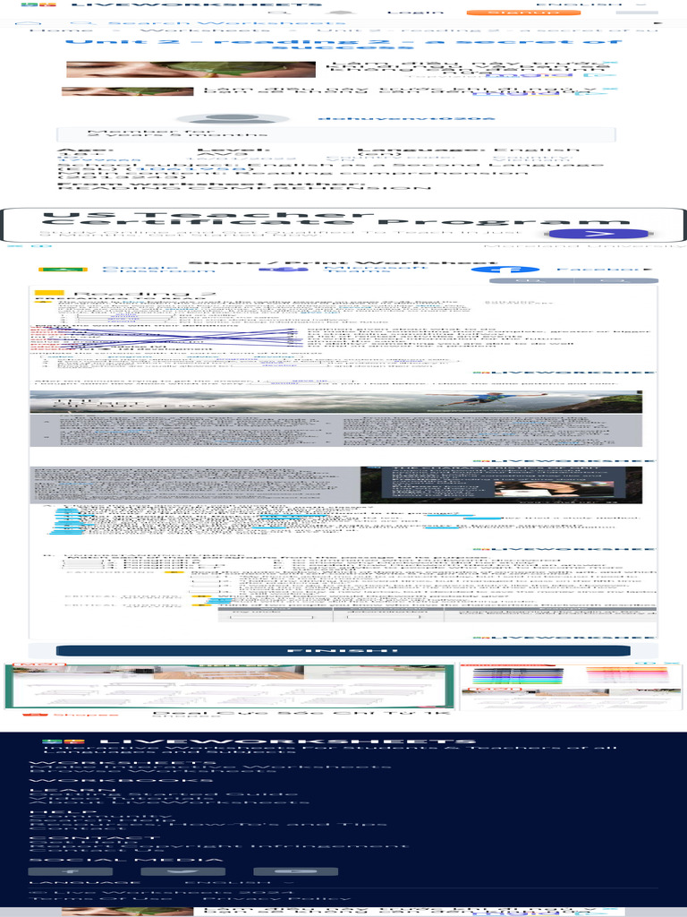 Unit 2 - Reading 2 - A Secret of Success Worksheet Live Worksheets | PDF