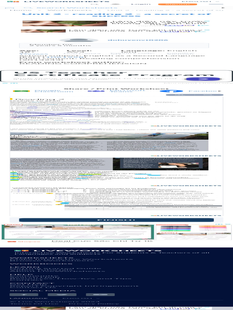 Unit 2 - Reading 2 - A Secret of Success Worksheet Live Worksheets 3 | PDF