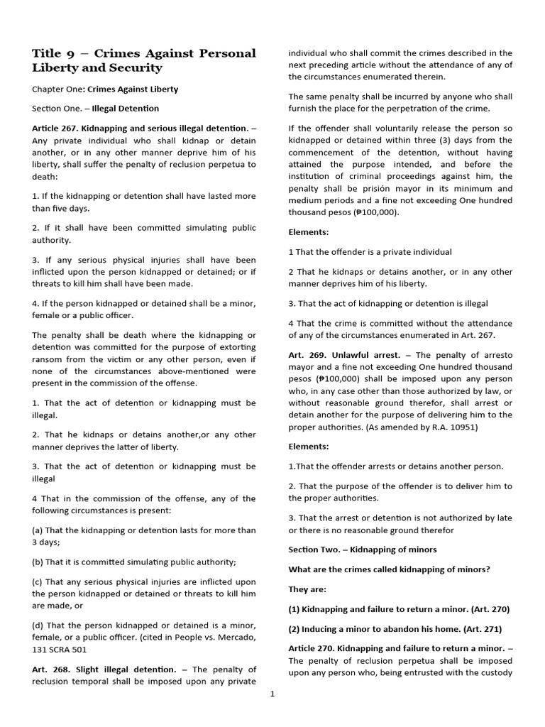 Title 9 - Crime-WPS Office | PDF | Detention (Imprisonment) | Robbery