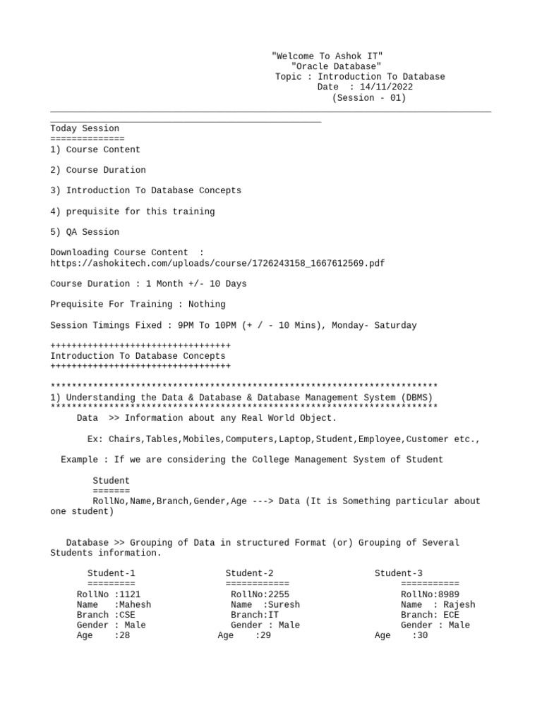 Introduction to Database Concepts | PDF | Databases | Information Technology