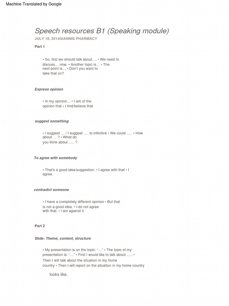 Idoc - Pub Redemittel b1 Sprechen | PDF | Human Communication