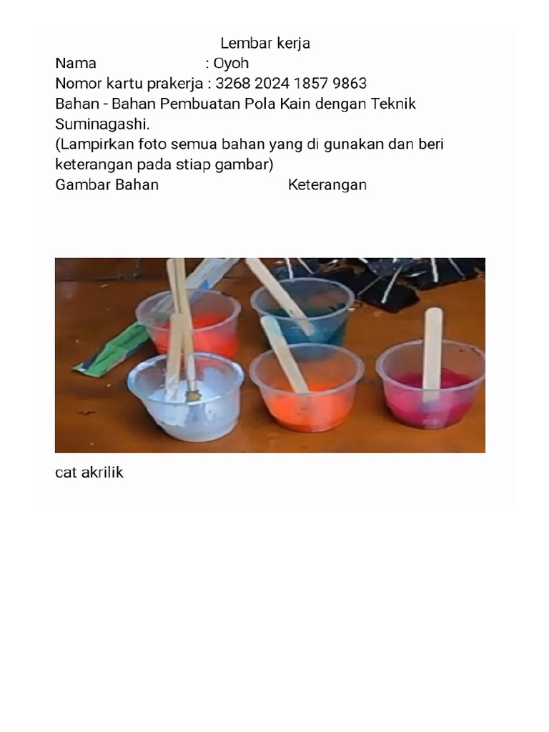 Membuat Pola Pada Kain Dengan Teknik Suminagashi - (Oyoh) | PDF ...