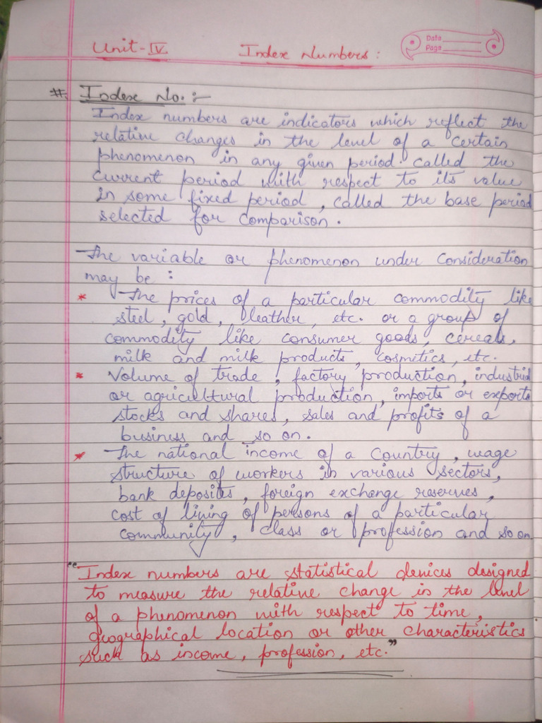 Index Number (Notes) | PDF