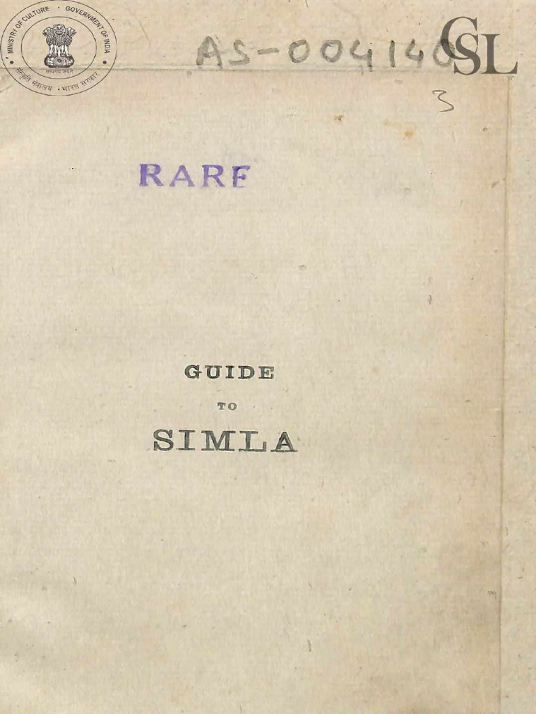 Simla Travel Guide 1925 | PDF