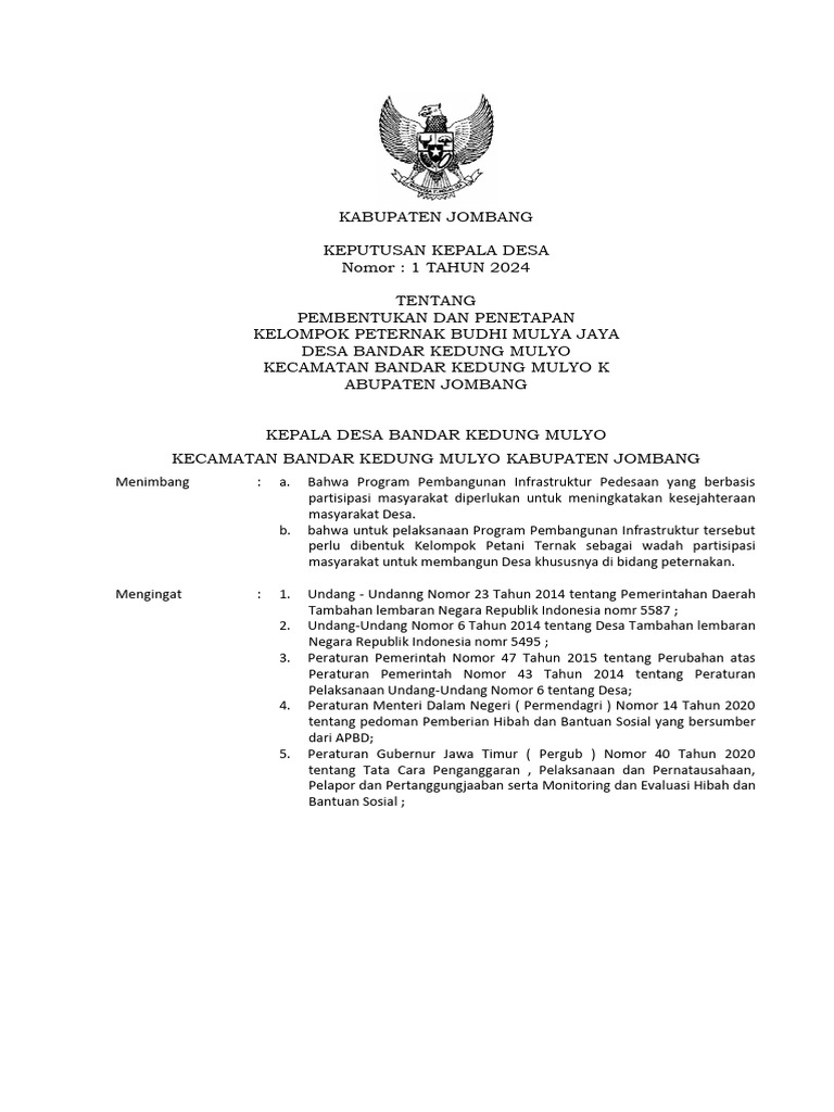 Pembentukan Kelompok Peternak Desa | PDF
