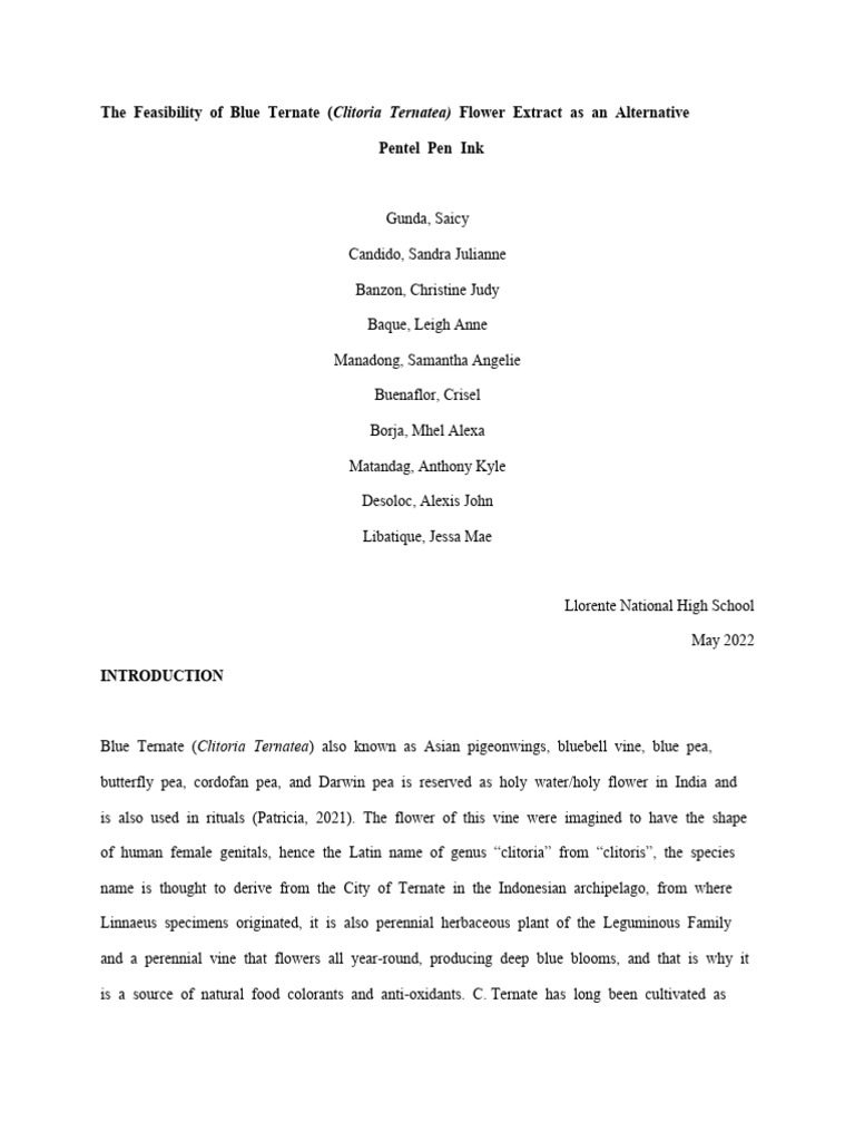 Research Paper of Thursday Group Grade 8 STE 1 | PDF | Ink | Dye