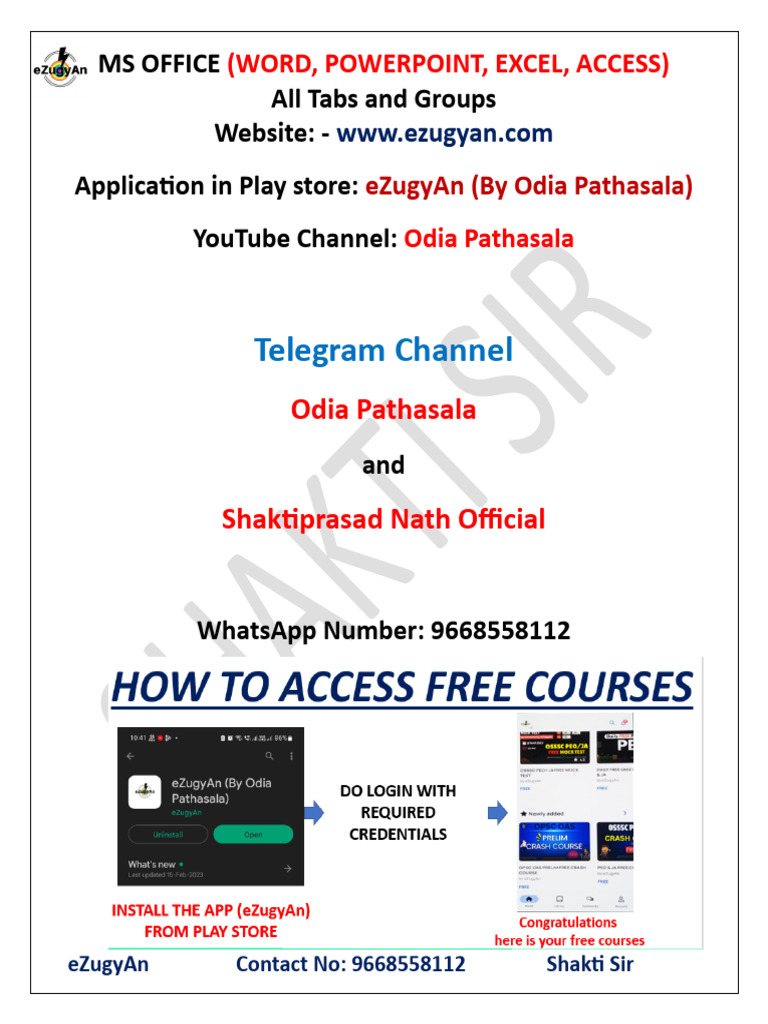 Ms Word Powerpoint Excel Access Tabs And Groups Pdf Microsoft Excel Databases