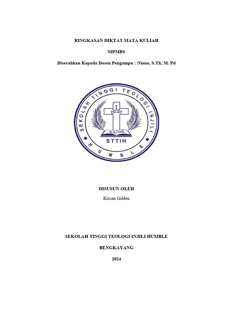 Ringkasan Diktat MPMBS | PDF