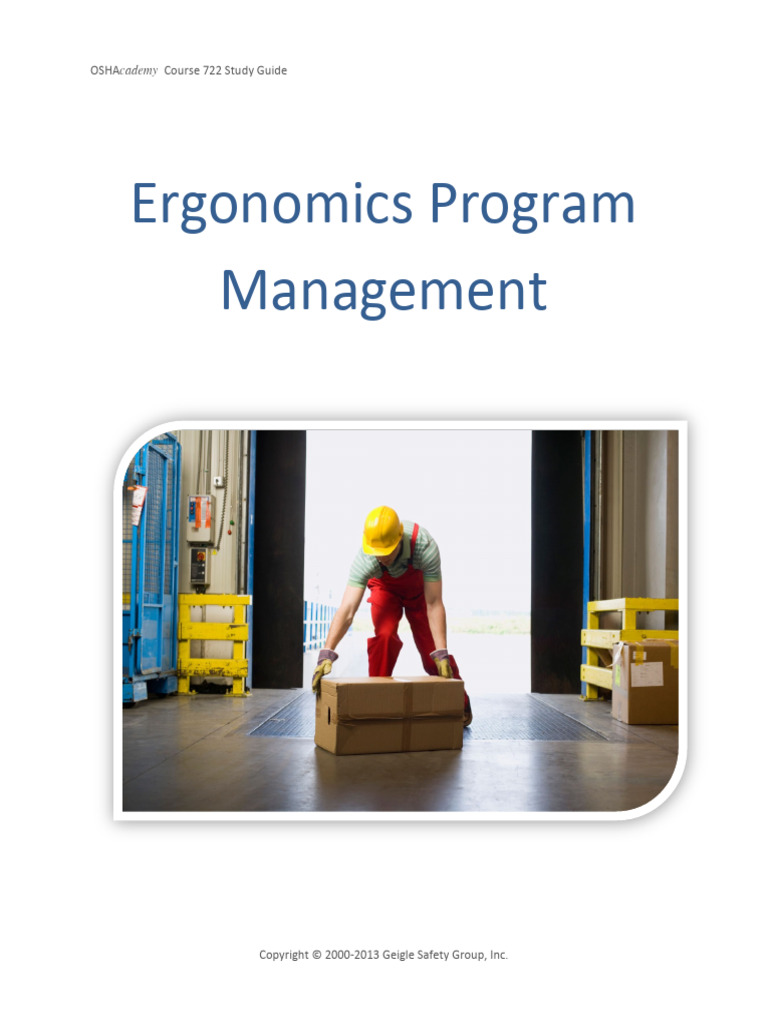 722 - Ergonomics Program Management | PDF | Human Factors And ...