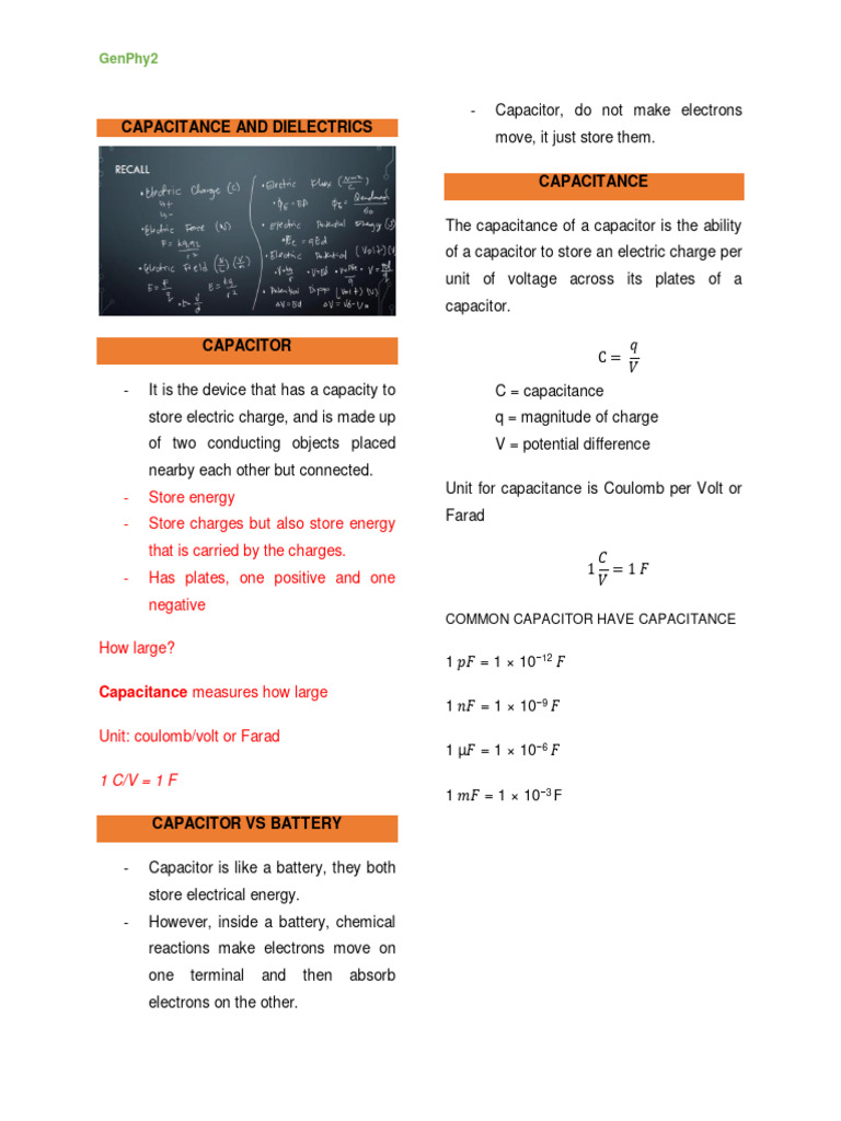 6 Genphy2 | PDF | Capacitor | Capacitance