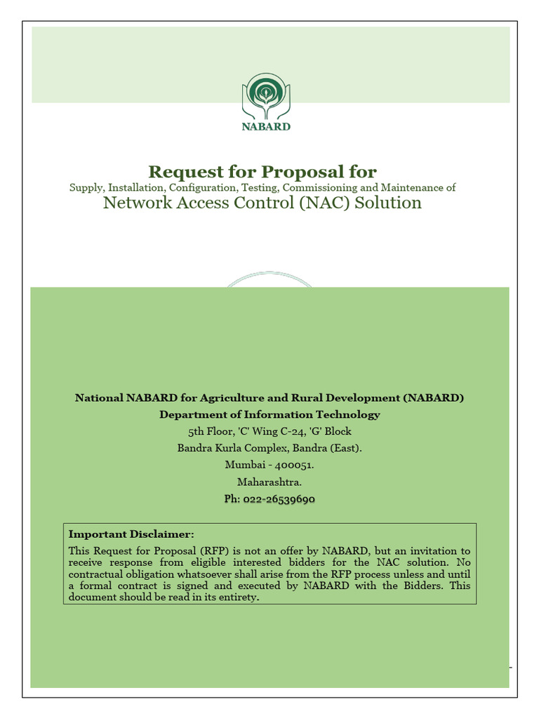 0104211031Final NABARD NAC RFP | PDF | Request For Proposal | Project ...