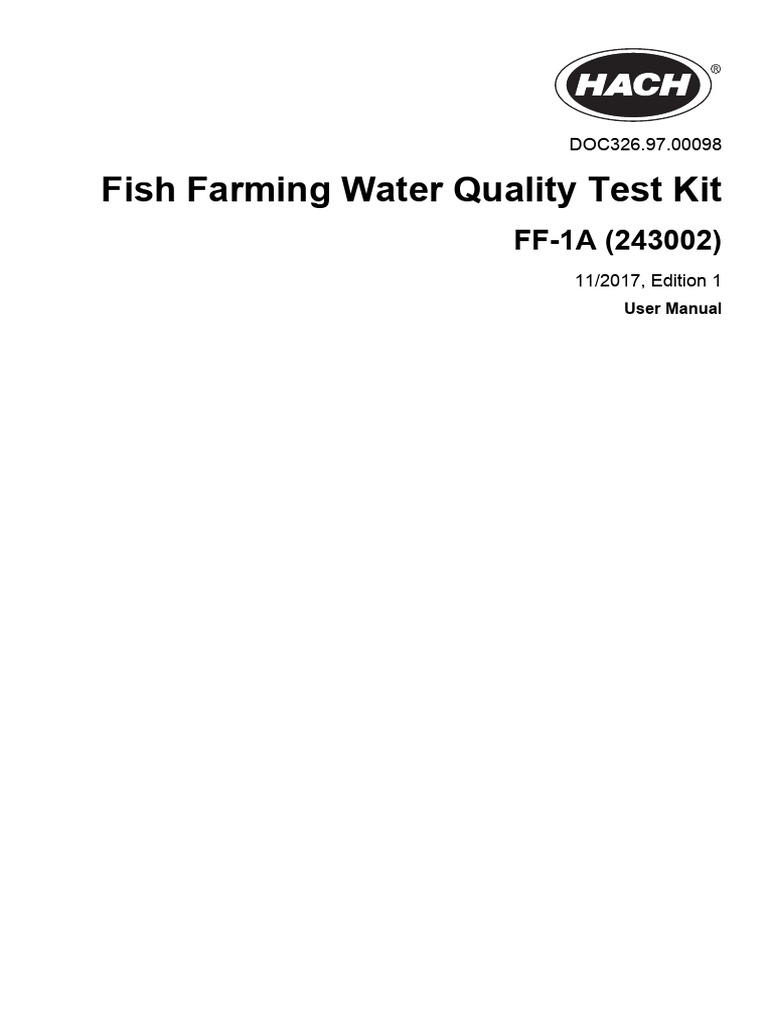 HACH FF-1A Fish Farming Water Quality Test Kit | PDF | Alkalinity | Ph