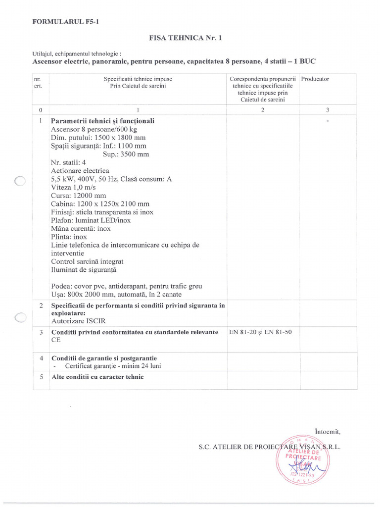 Fise Tehnice F5 | PDF