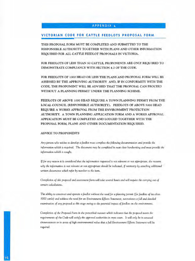 Vic Cattle - Feedlot - Code - Practice - 1995 Part 7 Appendix 4 and ...