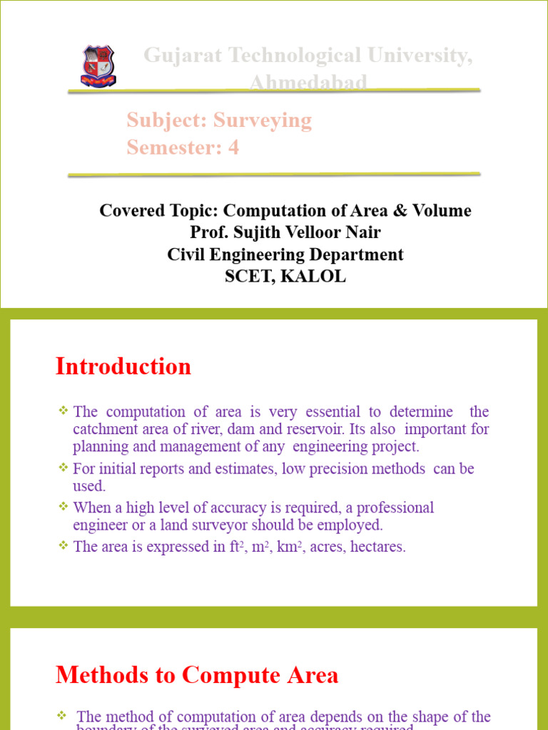Computation | PDF | Area | Surveying