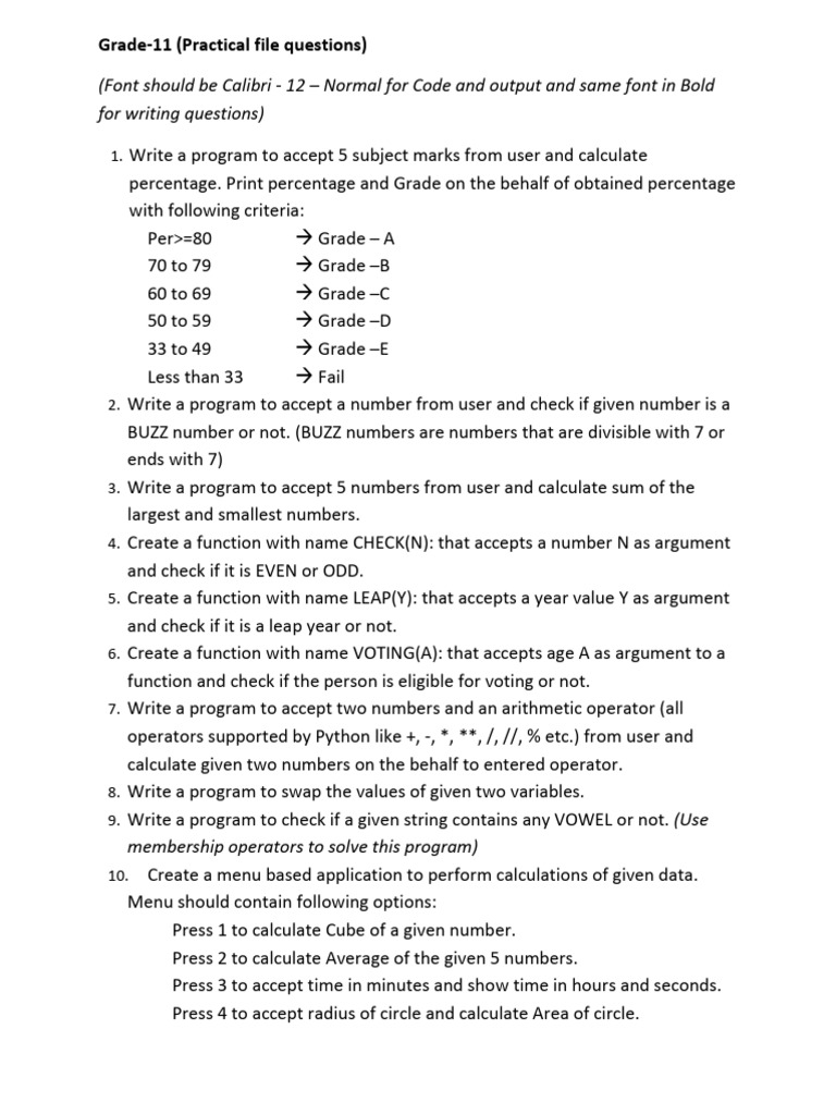 Practical File Questions | PDF | Computers