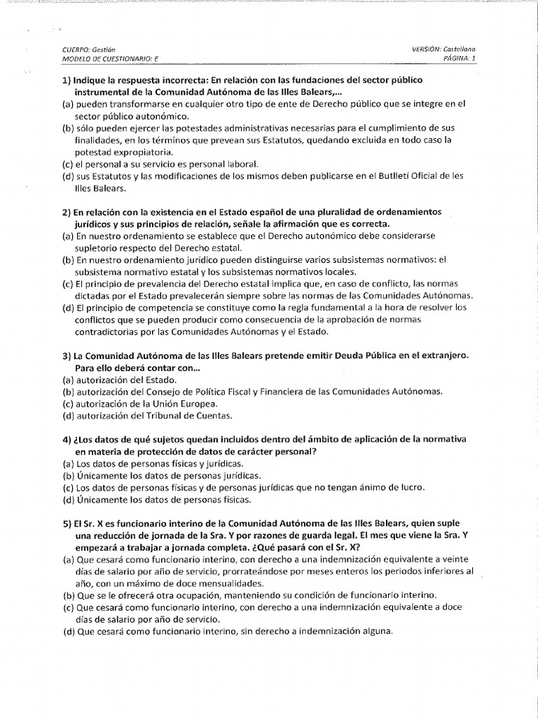 Gestion Cuestionario E | PDF