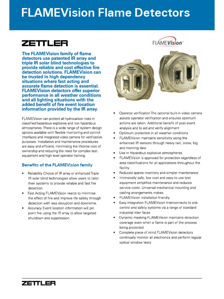 Tyco-zettler-Flame Detector Explosion Proof | PDF | Home & Garden