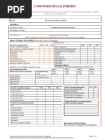 Confined Space Identification and Risk Assessment Form | PDF