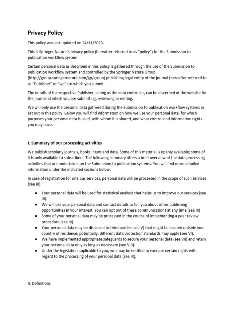 EM S1 Privacy Policy | PDF | Academic Journal