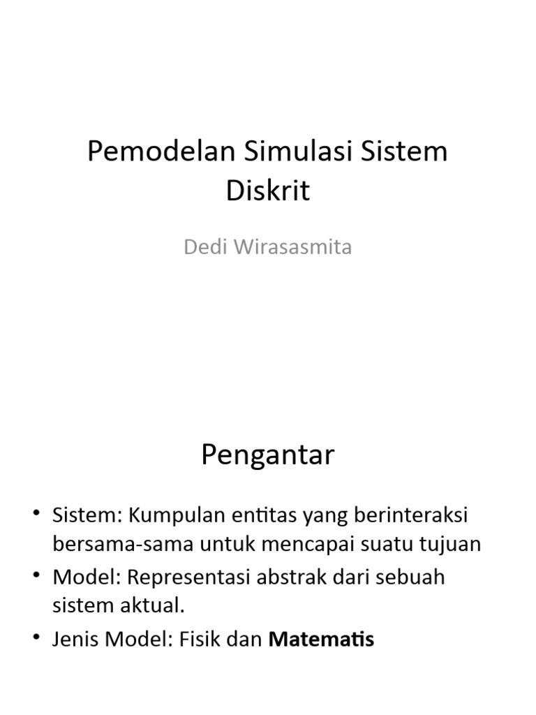 Pemodelan Simulasi Sistem Diskrit | PDF
