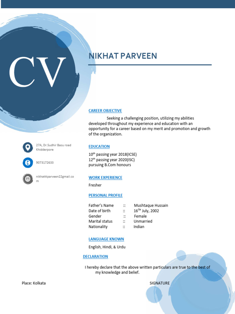 Nikhat Parveen CV | PDF