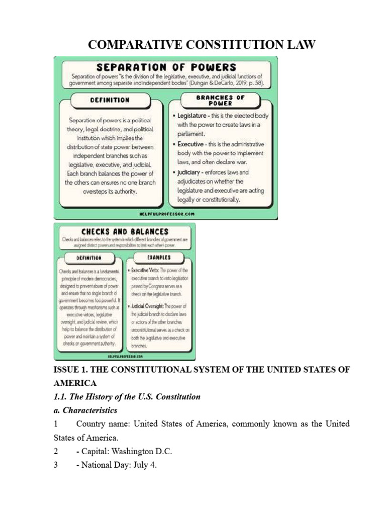Comparative Constitution Law | PDF | States And Territories Of ...